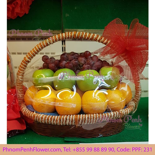 Classic fruits basket arrangement - PhnomPenhFlower +855 99 888 990